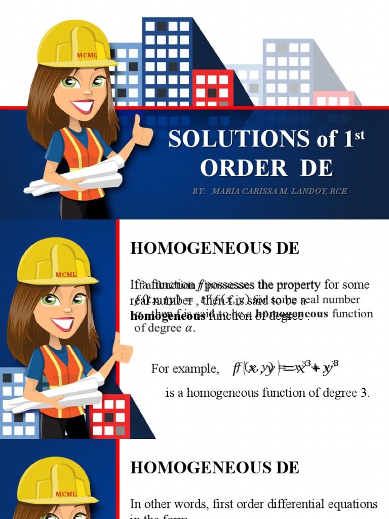 DE - p5 - Solution of 1st Order DE - Homogeneous | PDF