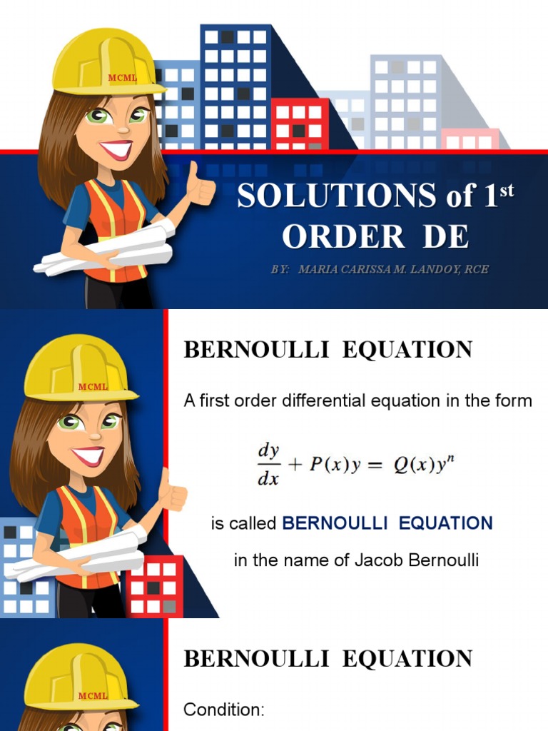 Bernoulli Differential Equation Solutions | PDF