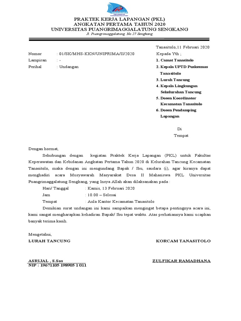 Surat Undangan DPL | PDF