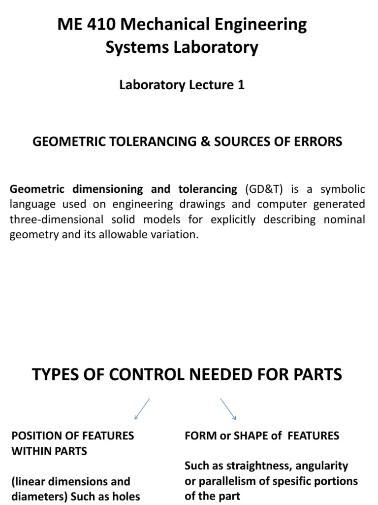 ME 410 Mechanical Engineering Systems Laboratory | PDF | Observational Error | Engineering Tolerance