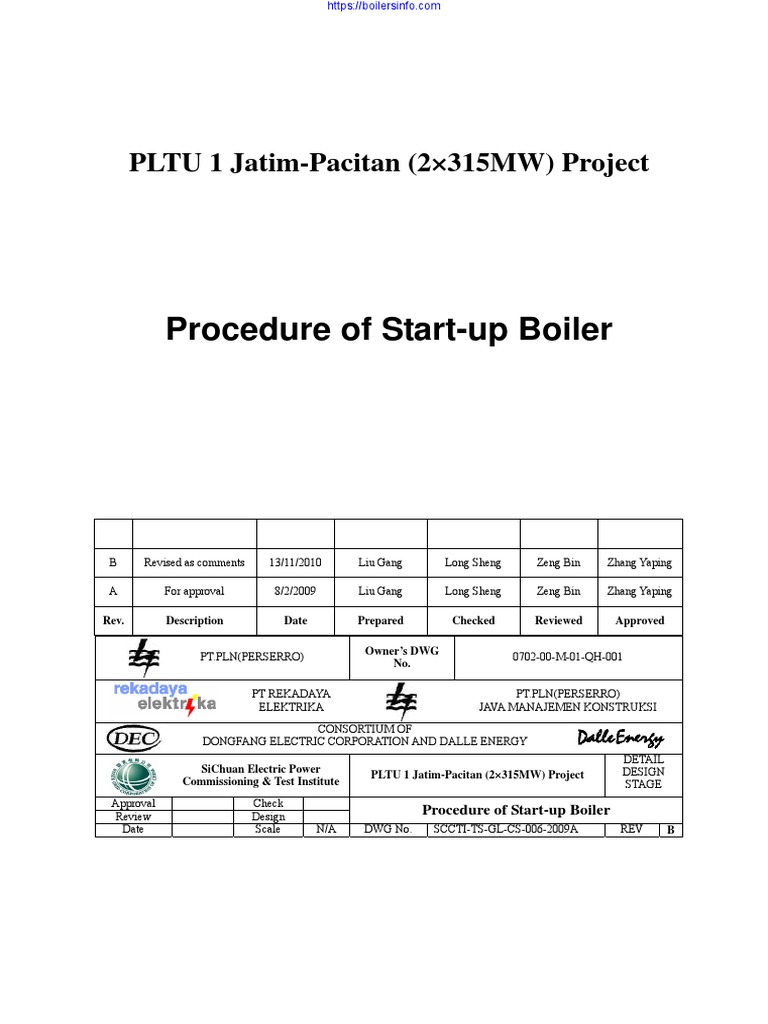 Procedure of Start-Up Boiler | PDF | Boiler | Gas Technologies