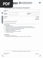 Cambridge Lower Secondary Progession Tests and Checkpoint Performance ...