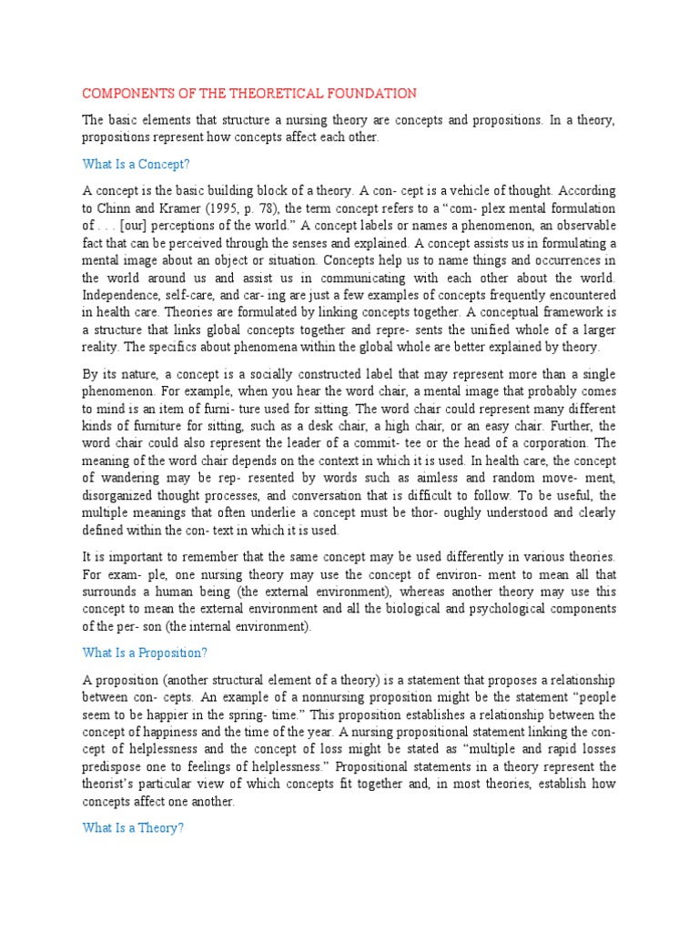 Components of The Theoretical Foundation | PDF | Concept | Theory
