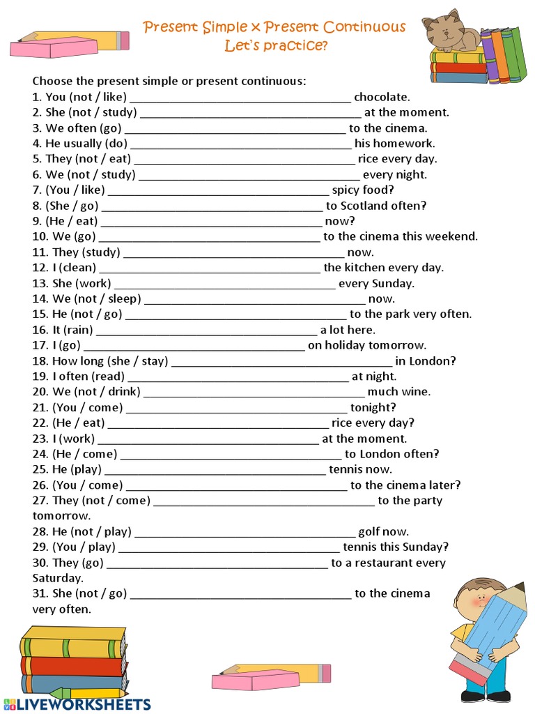 Present Simple X Present Continuous Let's Practice? | PDF