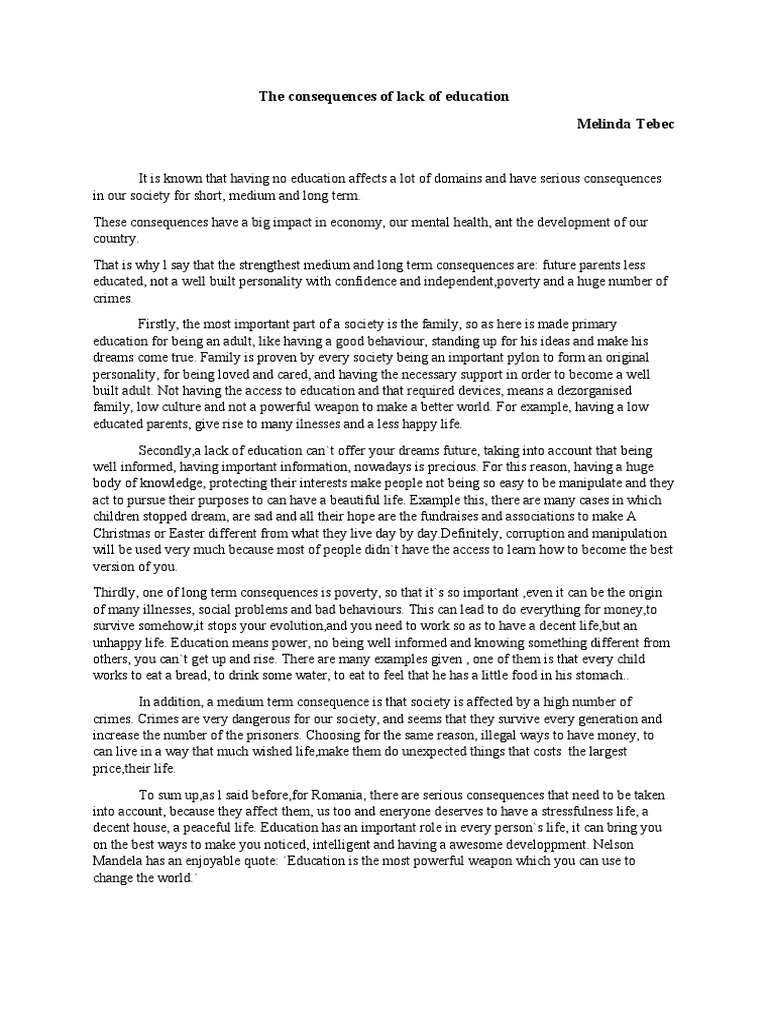 Consequences of Lack of Education | PDF | Poverty | Poverty & Homelessness