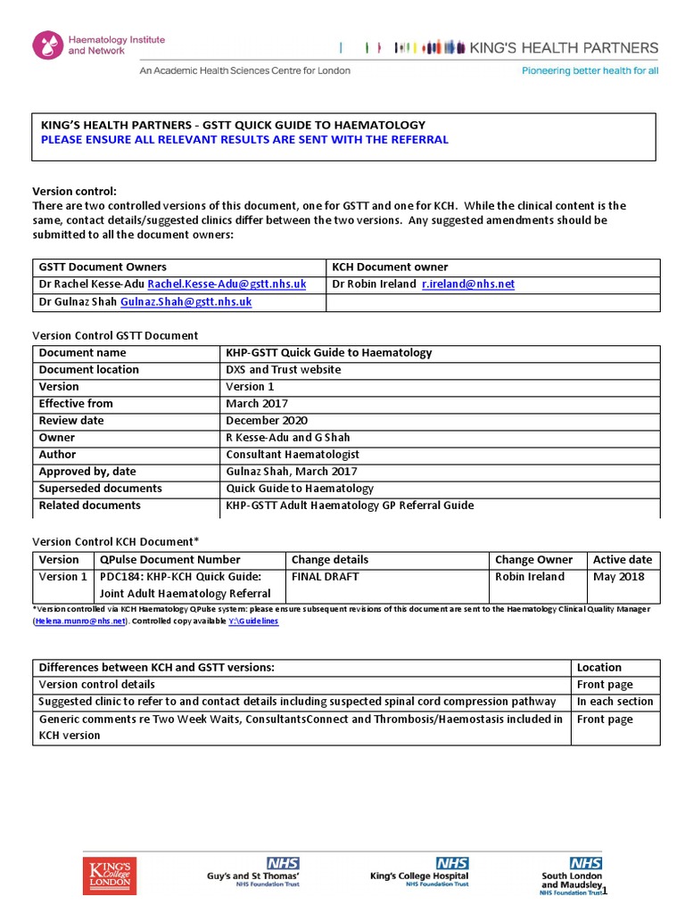 Please Ensure All Relevant Results Are Sent With The Referral ...