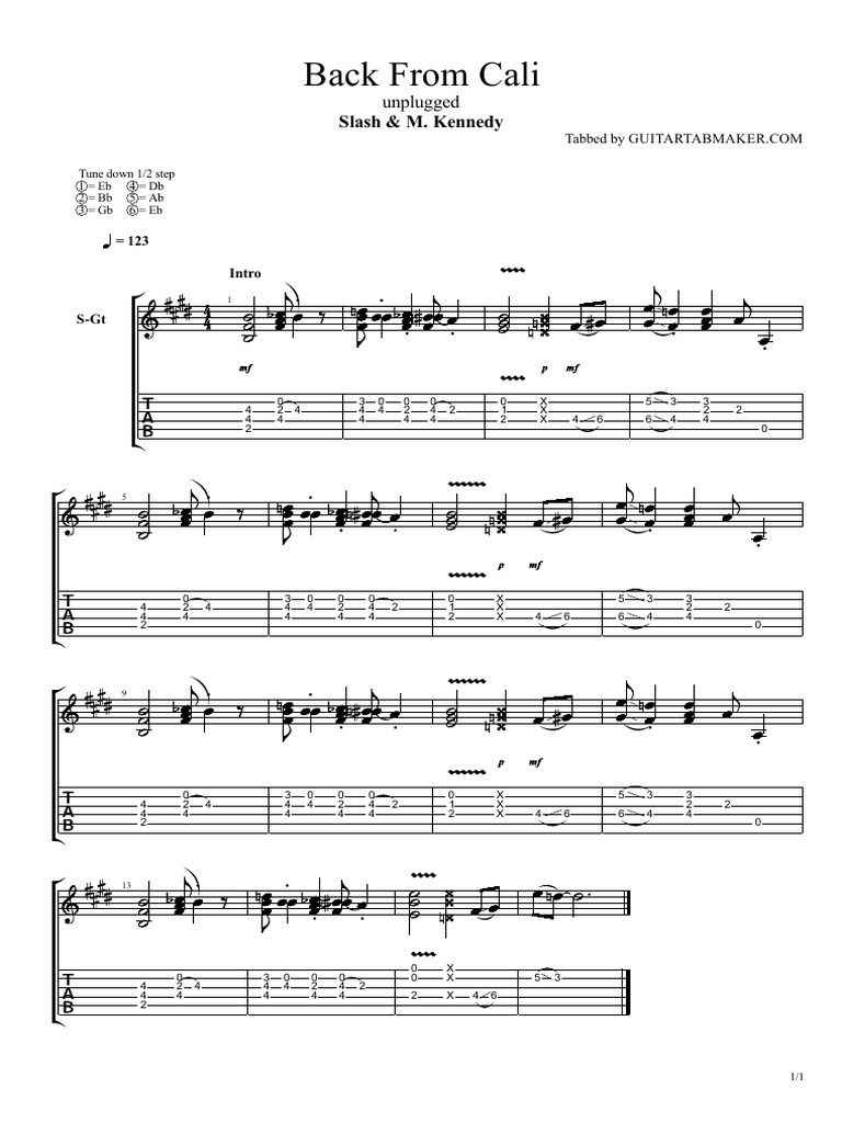 Back From Cali: Slash & M. Kennedy | PDF