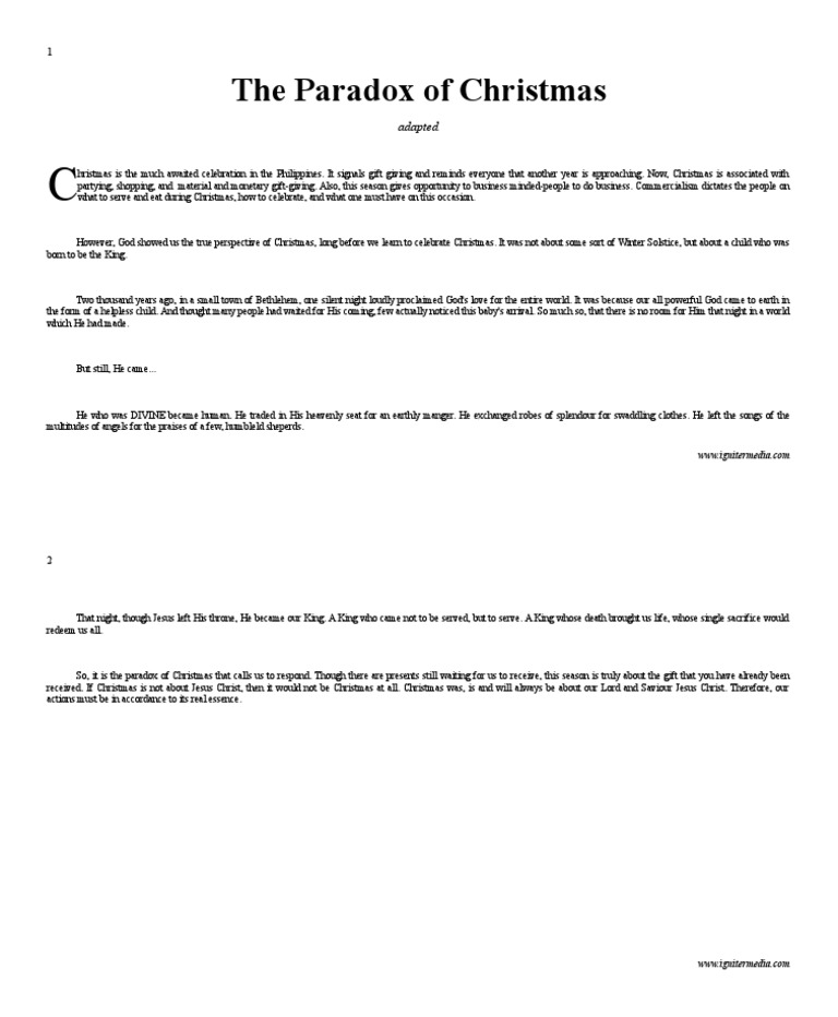 The Paradox of Christmas: Adapted | PDF | Christmas | Christian Belief ...