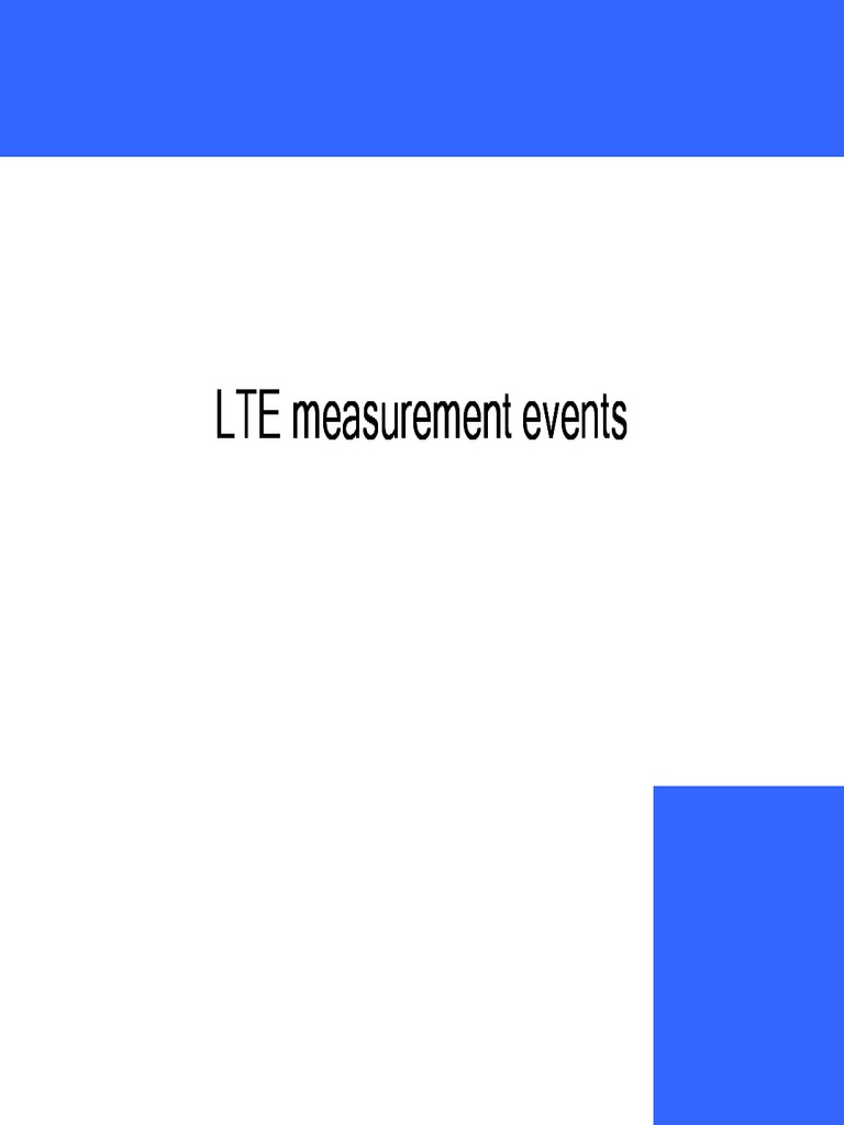 LTE Measurement Events | PDF | Mobile Technology | Telecommunications ...