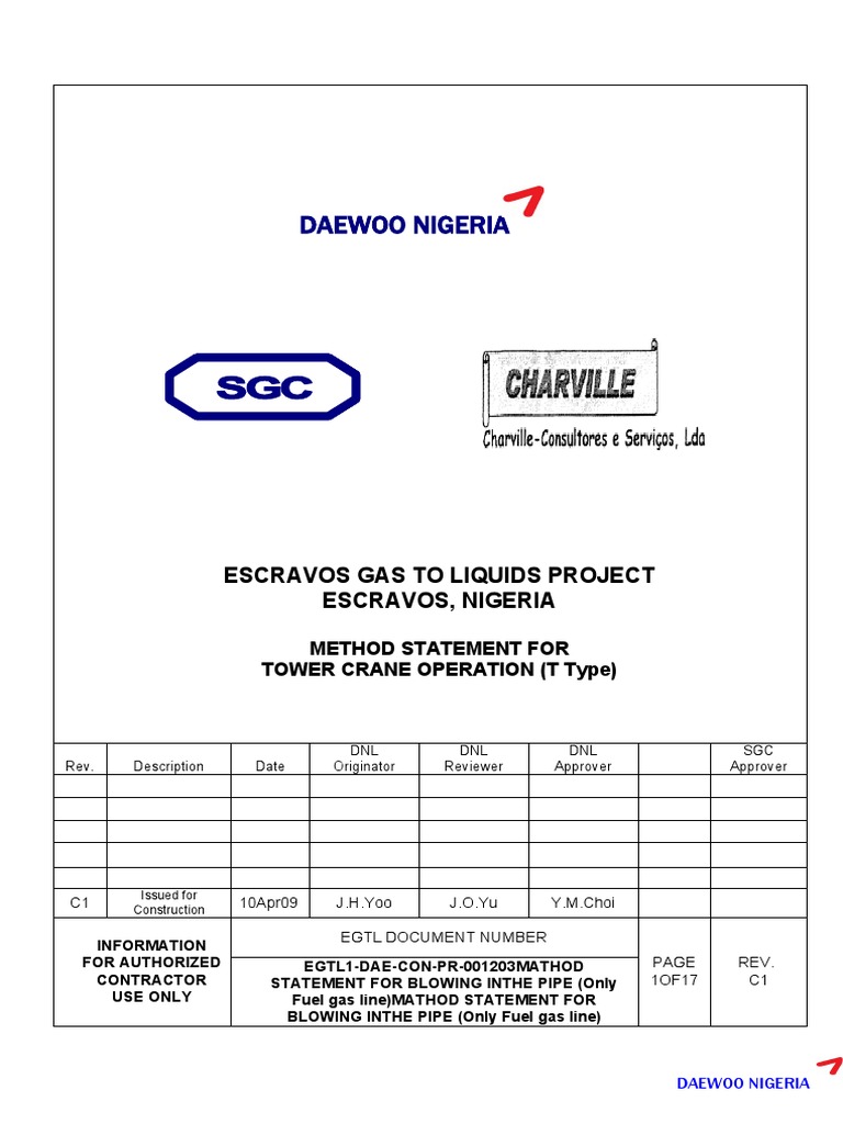 Method Statement (Towercrane) | PDF | Crane (Machine) | Occupational ...
