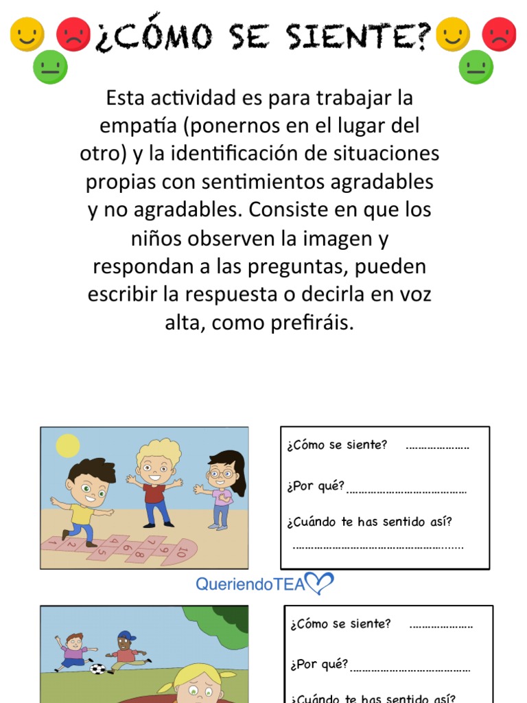 ¿Cómo Se Siente? - Emociones, Empatía | PDF | Artes del Lenguaje y ...