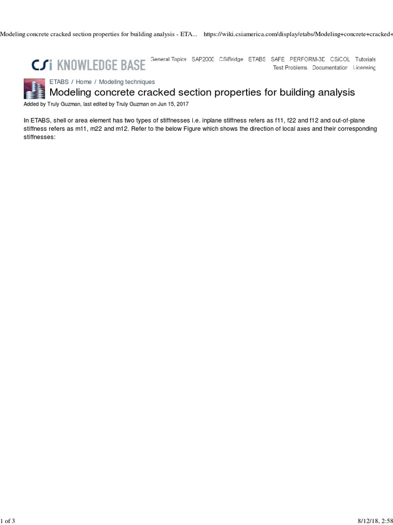 Modeling Co0000ncrete Cracked Section Properties For Building Analysis - ETABS - Computers and ...