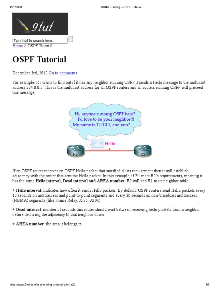 CCNA Training OSPF Tutorial 2 | PDF | Network Protocols | Routing