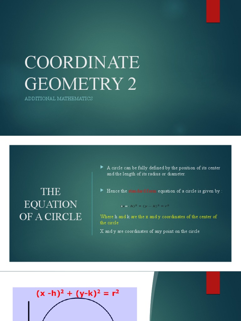 Coordinate Geometry 2: Additional Mathematics | PDF | Circle | Radius