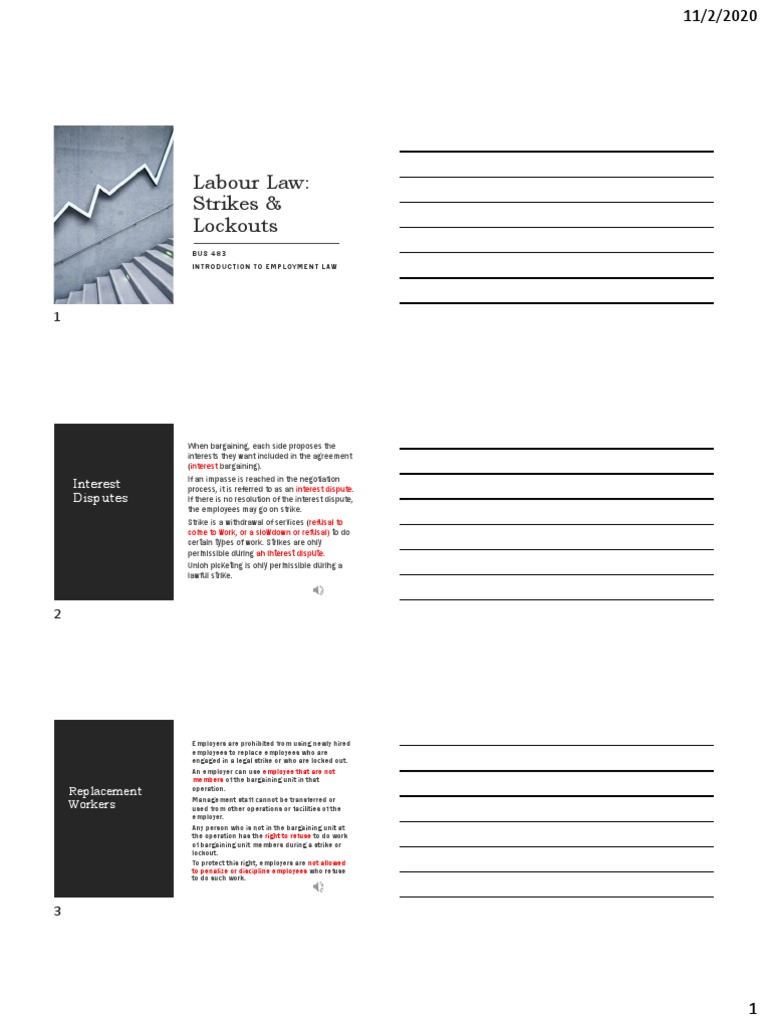 21 Labour Law Strikes & Lockouts | PDF | Lockout (Industry) | Strike Action
