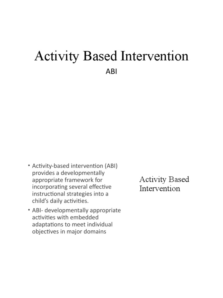 Activity Based Intervention | Download Free PDF | Psychological Concepts | Behavior Modification