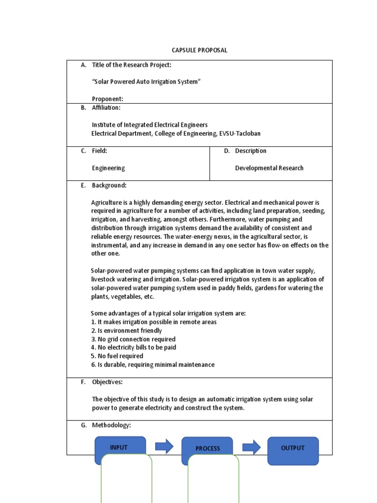 Capsule Proposal 3 | PDF | Solar Power | Irrigation