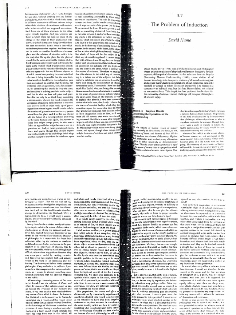 The Problem of Induction (David Hume) | PDF | Skepticism ...