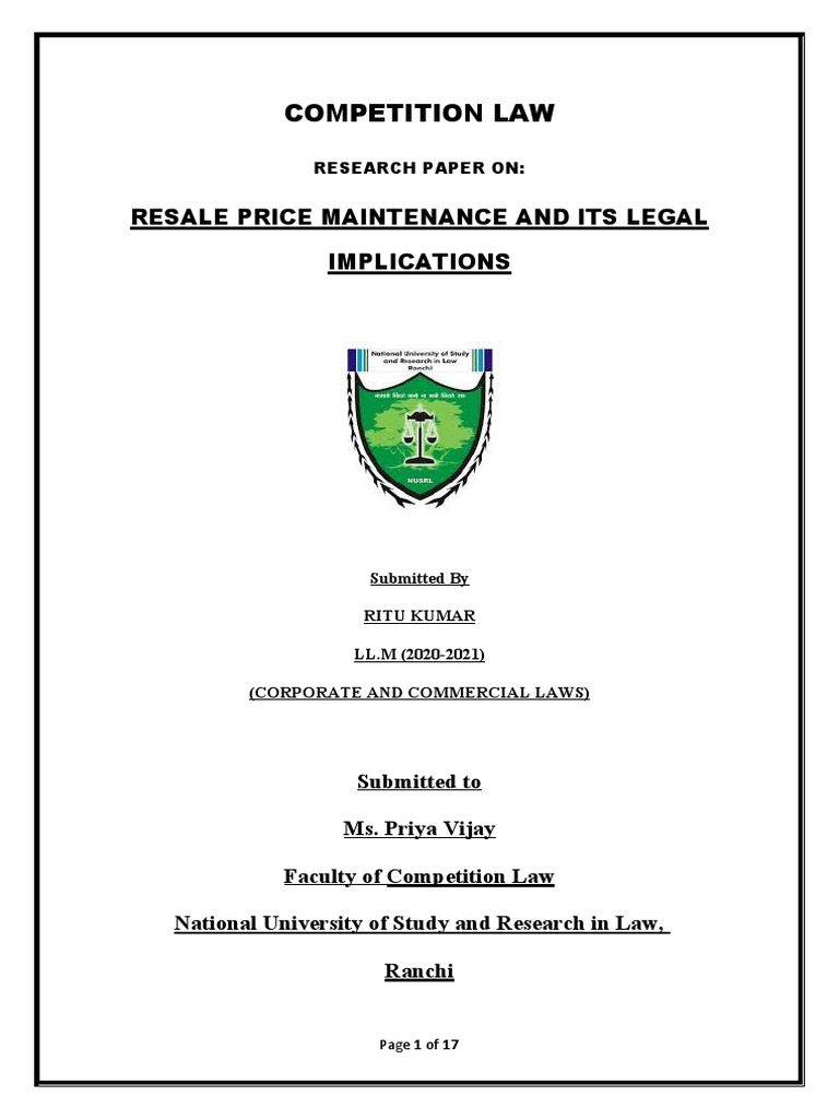 Competition Law LLM | PDF | Competition | Retail