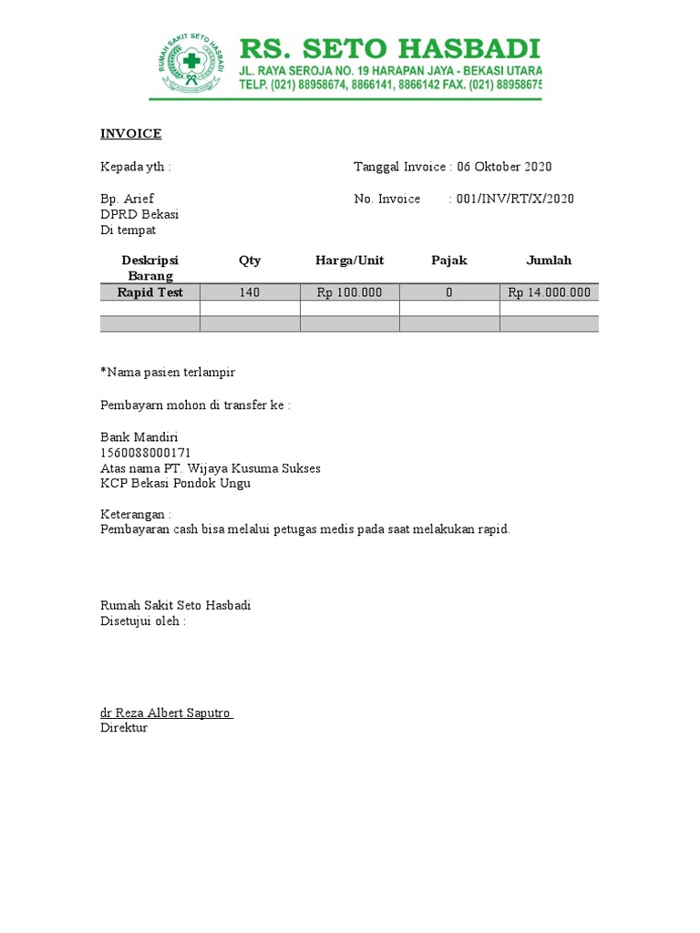 Invoice Pak Arief DPRD | PDF