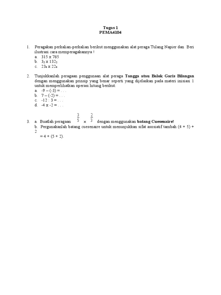 Tugas 1 WS Math | PDF | Metode & Bahan Ajar