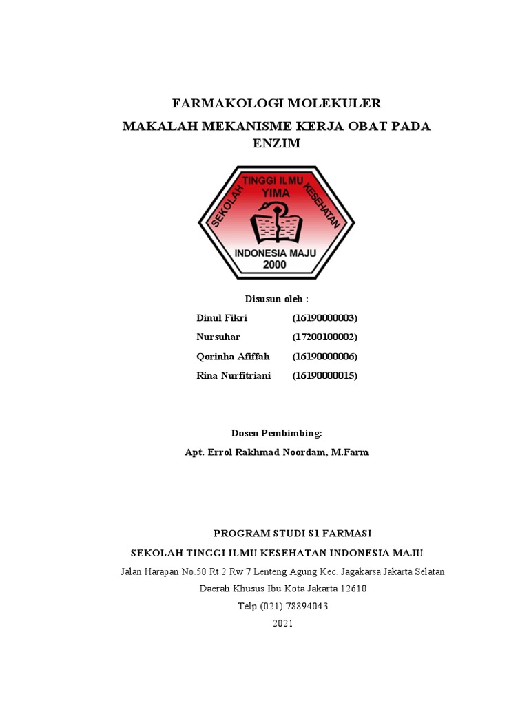 Makalah Farmakologi Mekanisme Kerja Obat Pada Enzim | PDF | Sains ...