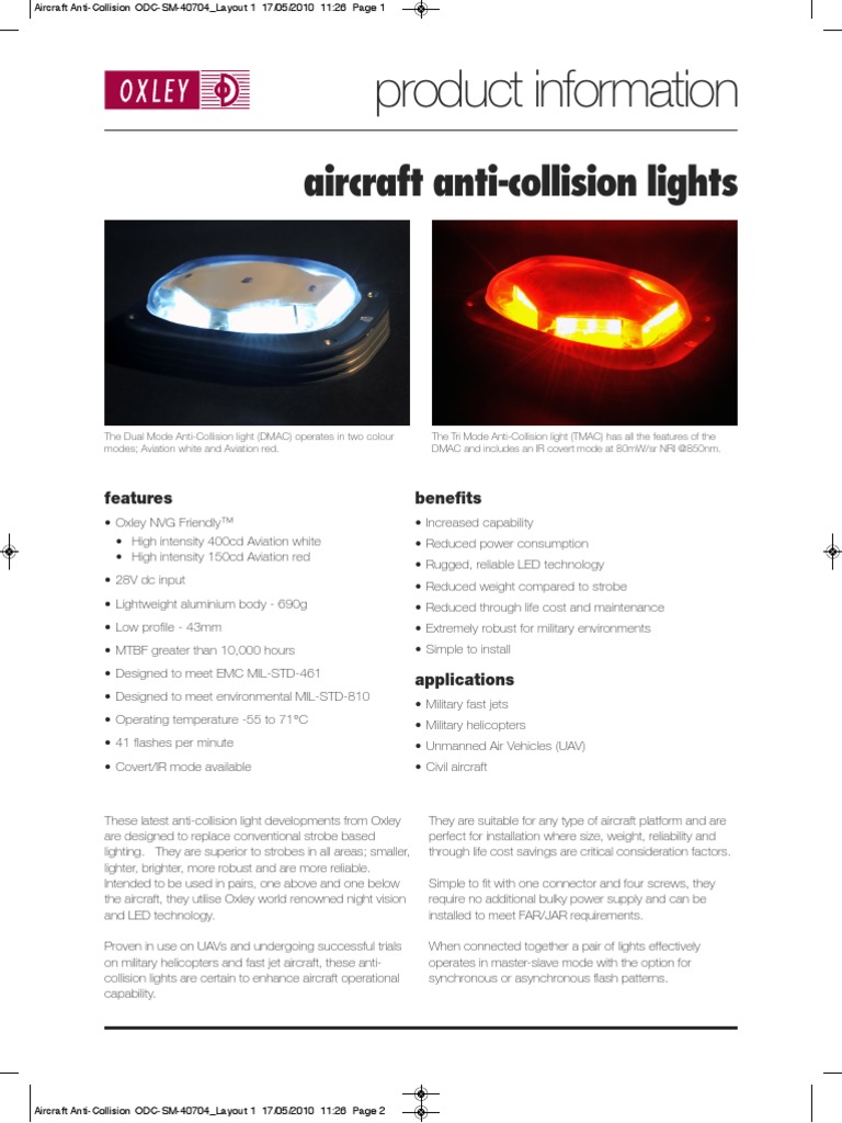 LED Anti-Collision Lights 40704 | PDF | Unmanned Aerial Vehicle | Aircraft