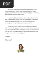 Student Teacher Letter | PDF