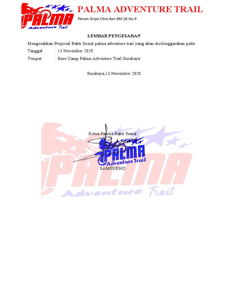 Proposal Baksos Palma Angaran Up TTD | PDF