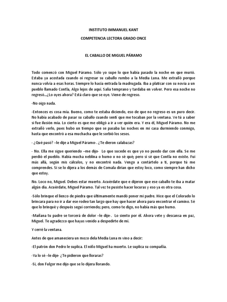 El Caballo de Miguel Páramo | PDF