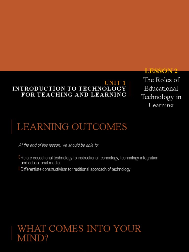 LESSON 2 Roles of Educational Technology in Learning | Download Free PDF | Constructivism ...