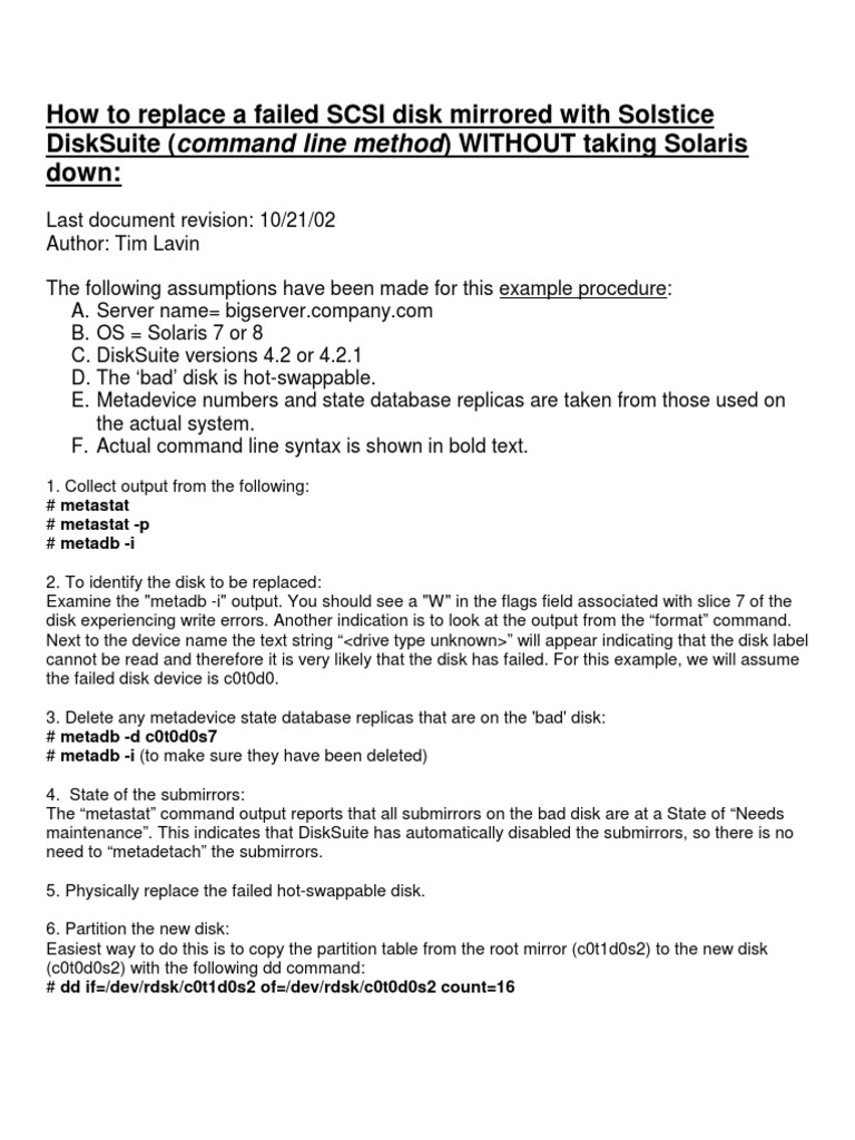 Disk Replacement Procedure-SDS4 2 | PDF | Operating System Technology ...