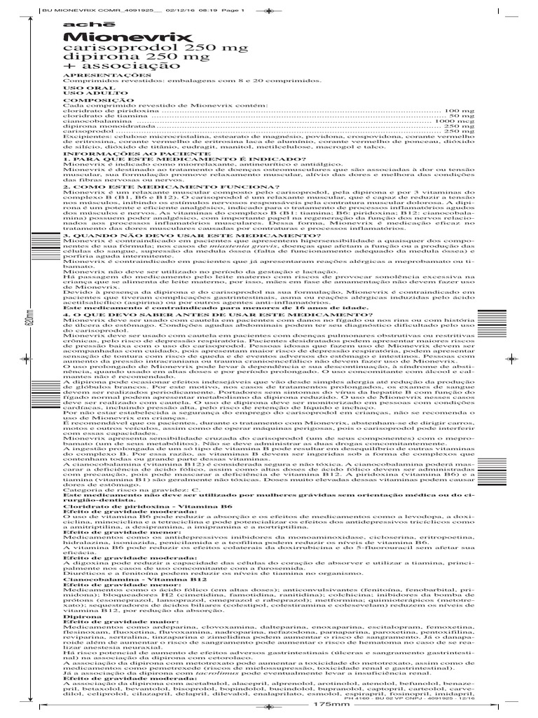 Bula Paciente Mionevrix | PDF | Vitamina | Vitamina B12
