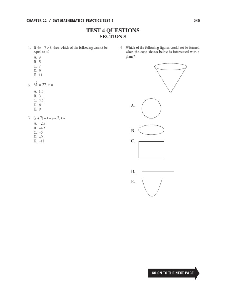 Conquering SAT Math: Chapter 22 Practice Test 4 Questions and Solutions ...