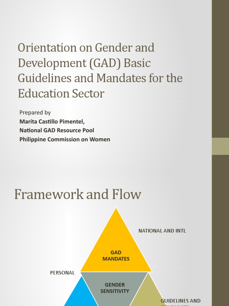 Orientation On Gender and Development (GAD) Basic Guidelines and ...