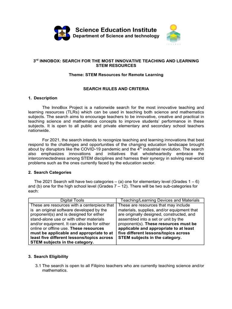 Science Education Institute: Department of Science and Technology | PDF ...