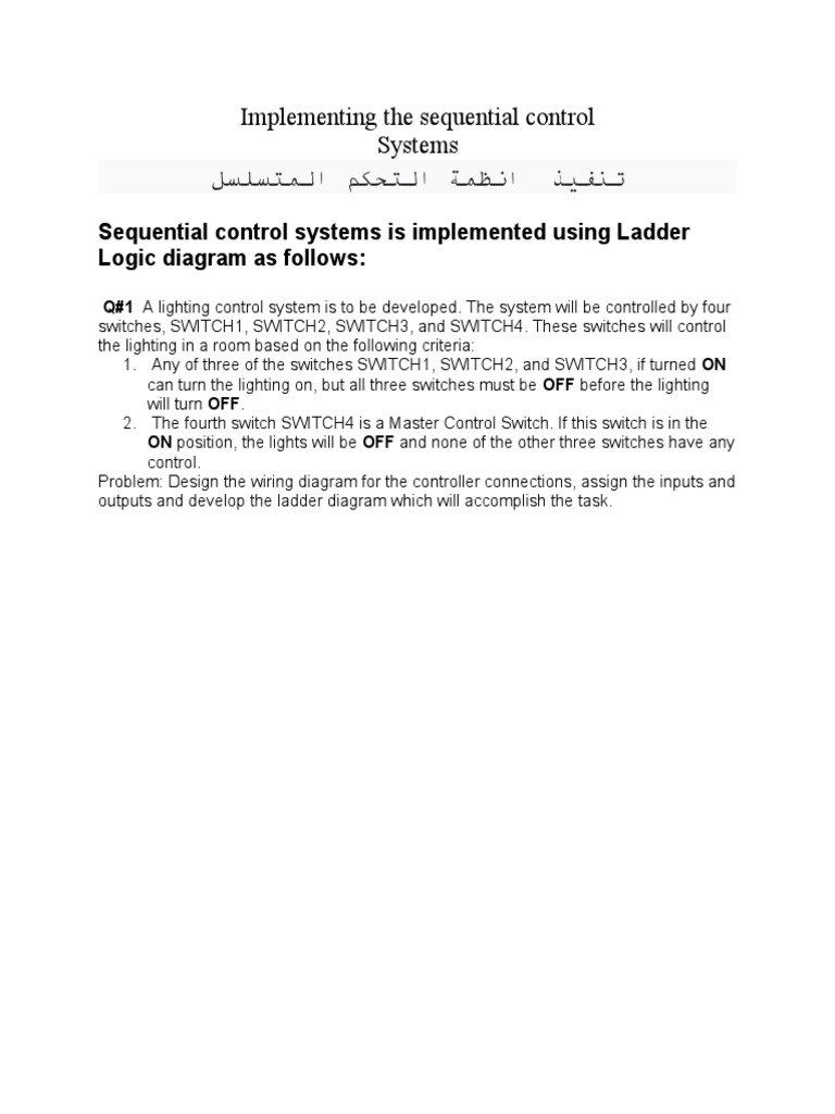 Implementing The Sequential Control System | PDF | Relay | Switch