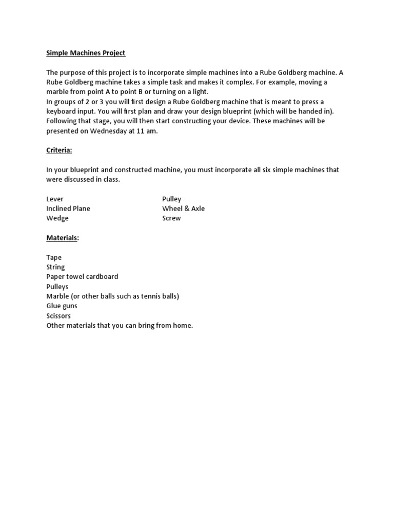 Simple Machines Project | PDF | Machines | Mechanical Engineering