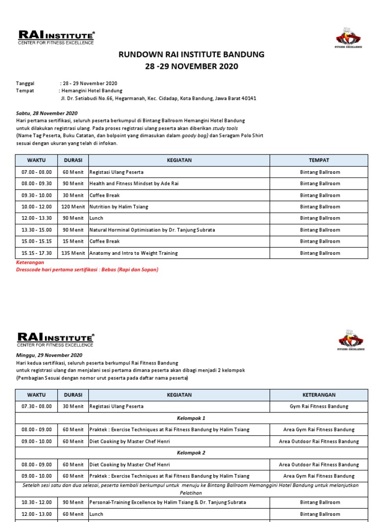 Rundown Rai Institute Bandung 28 29 Nov 2020 Pdf