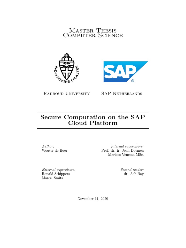 Master Thesis Computer Science: Radboud University SAP Netherlands ...