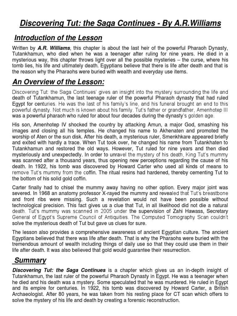 Discovering Tut - Notes | PDF | Akhenaten | Tutankhamun
