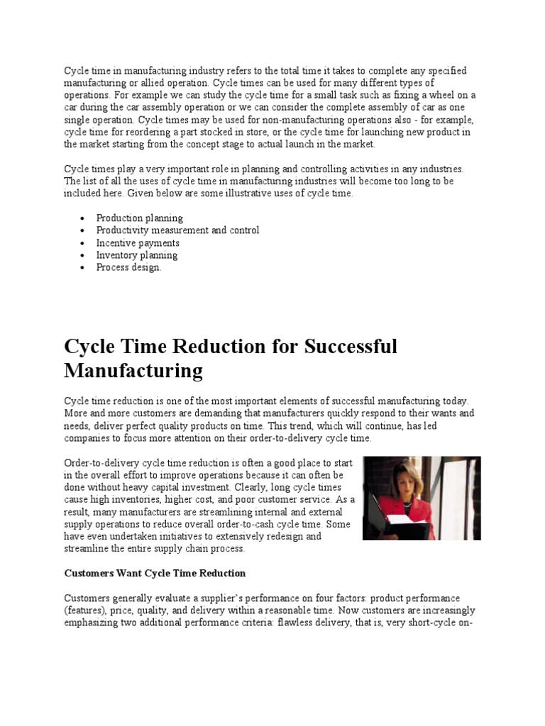 Cycle Time in Manufacturing | PDF | Lean Manufacturing | Inventory