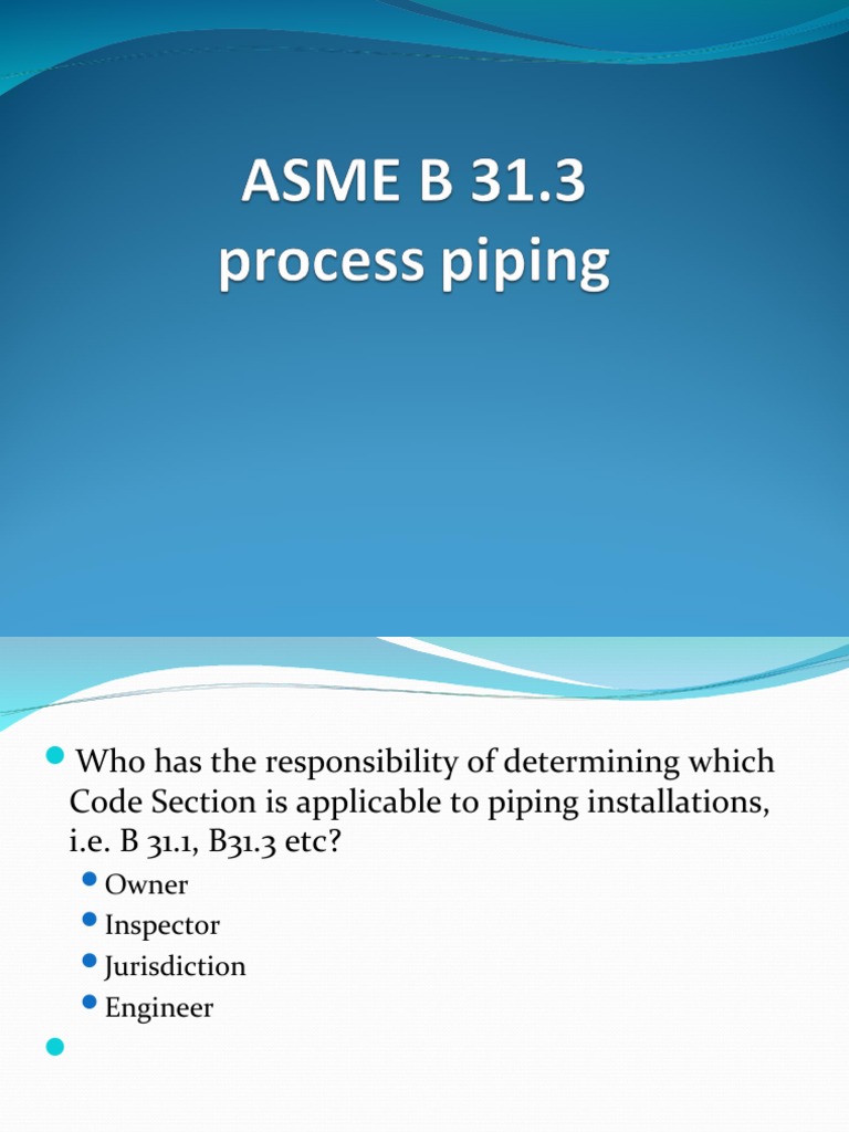 Asme B31.3 | PDF | Pipe (Fluid Conveyance) | Gas Technologies