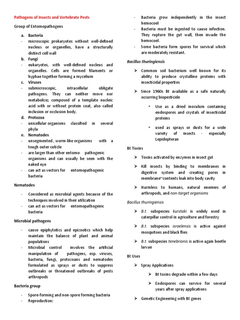 Pathogens of Insects and Vertebrate Pests | PDF | Biological Pest ...