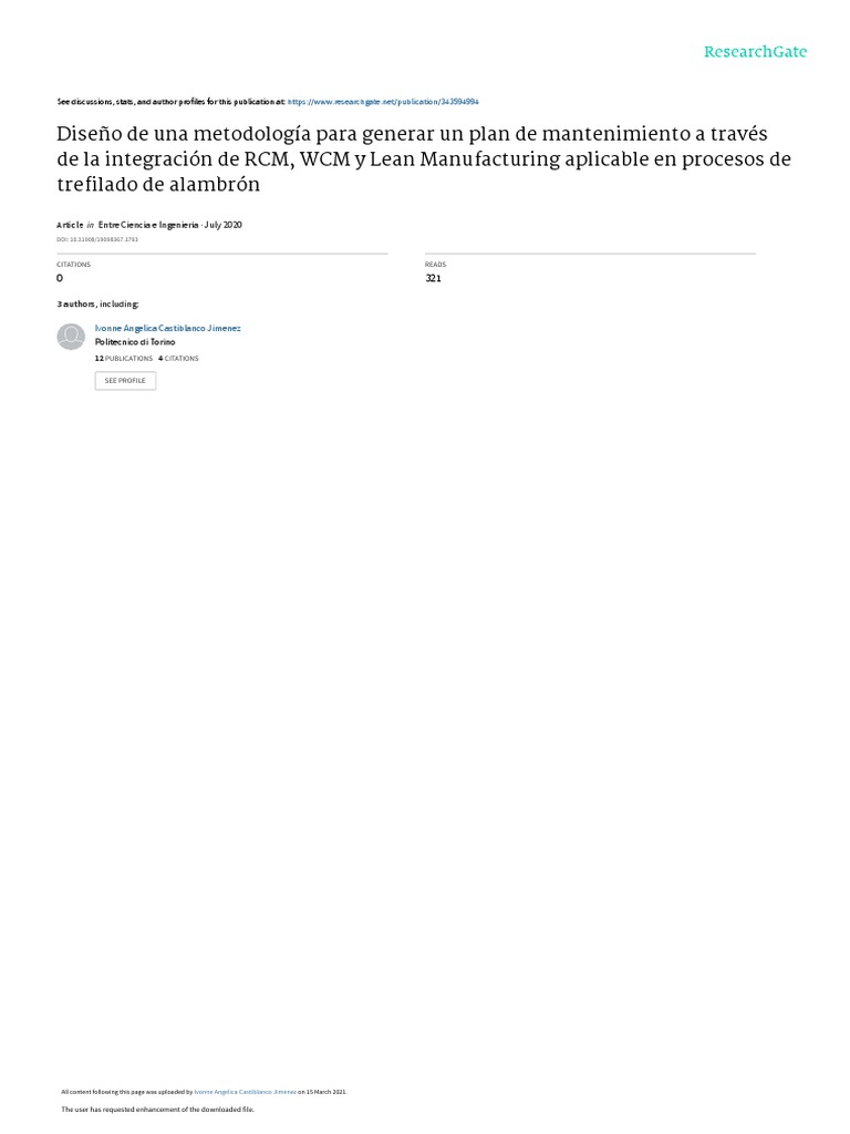 RCM Lean | PDF | Lean Manufacturing | Diseño