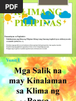 AP Aralin 5 Mga Salik Na May Kinalaman Sa Klima NG Bansa | PDF
