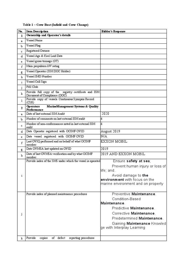 Vessel Assurance Questionnaire | PDF | Marine Propulsion | Ships