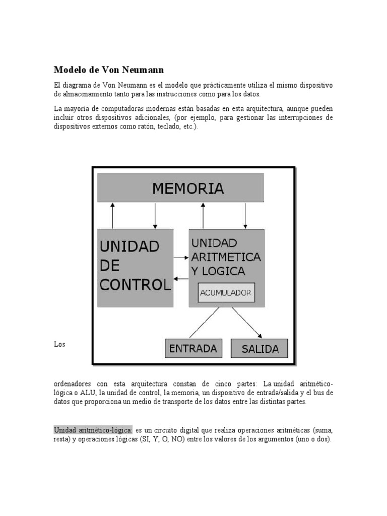 Modelo de Von Neumann | Descargar gratis PDF | Hardware de la ...