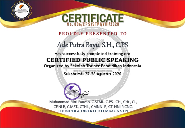 Ade Putra Bayu S.H C.PS | PDF