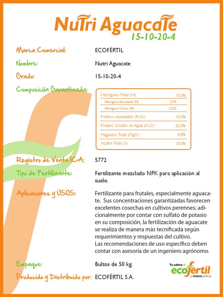 Ecofertil Ficha Tecnica | PDF